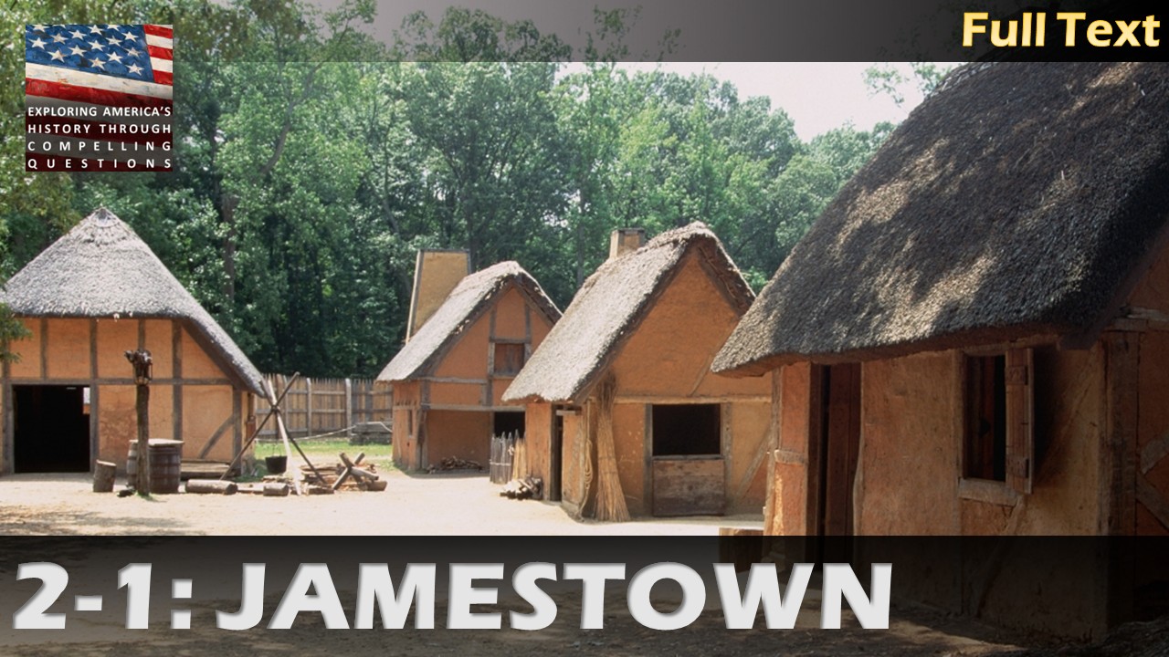 Question 1: Was Jamestown a good investment? – INQUIRY HISTORY